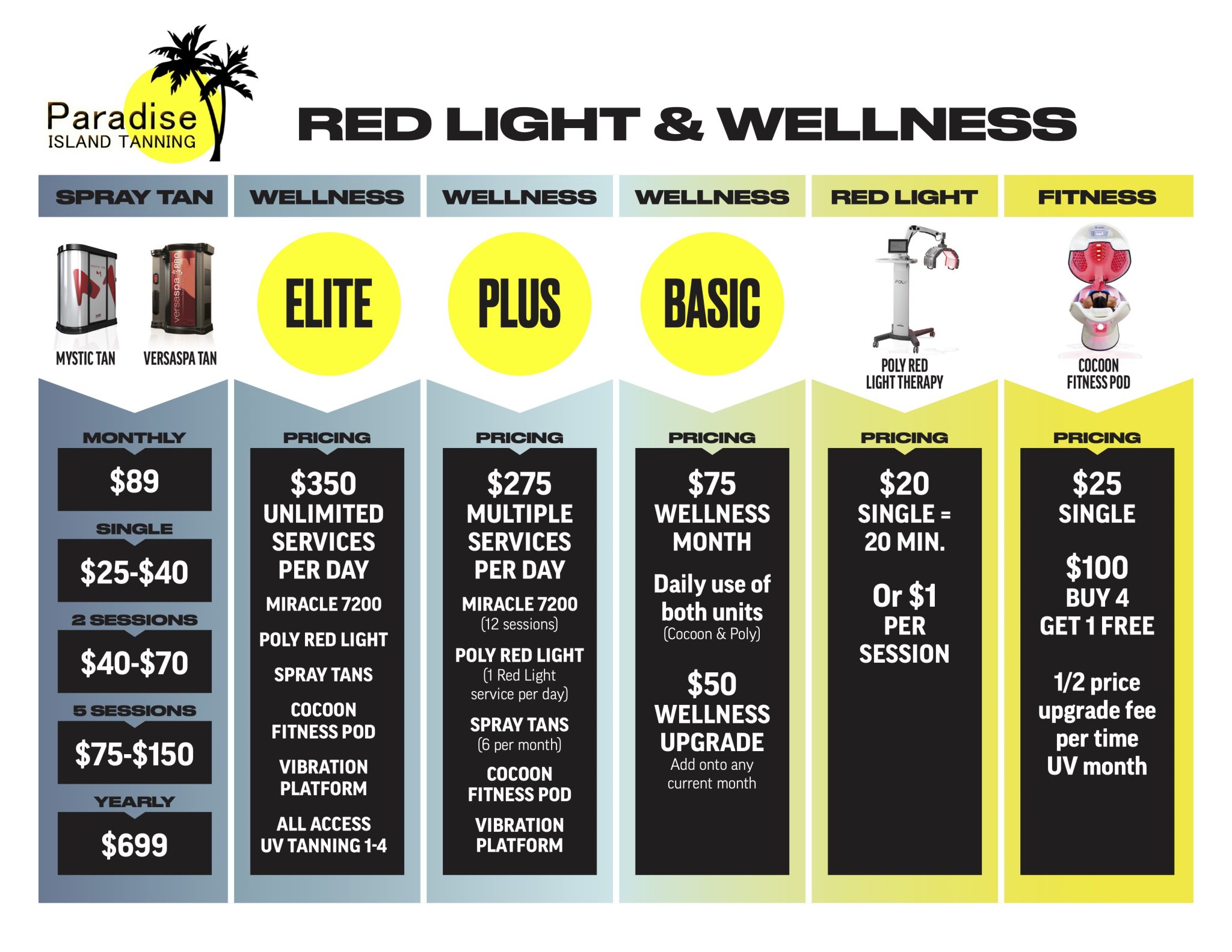 Customized Pricing & Packages | Paradise Island Tanning, Janesville WI